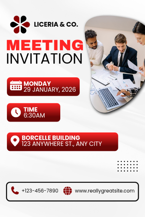 White Maksimalis Minimalist Corporate Meeting Concept Poster Template ...