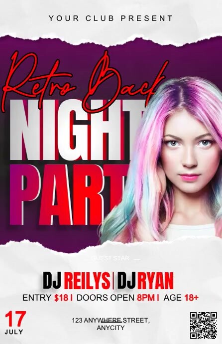 Plantilla de White Maksimalis Retro Night Party Tabloid | PosterMyWall