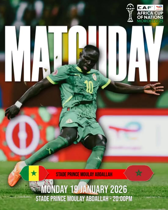 Plantilla de White Maksimalis Senegal Vs Morocco Afcon Final Match Day ...