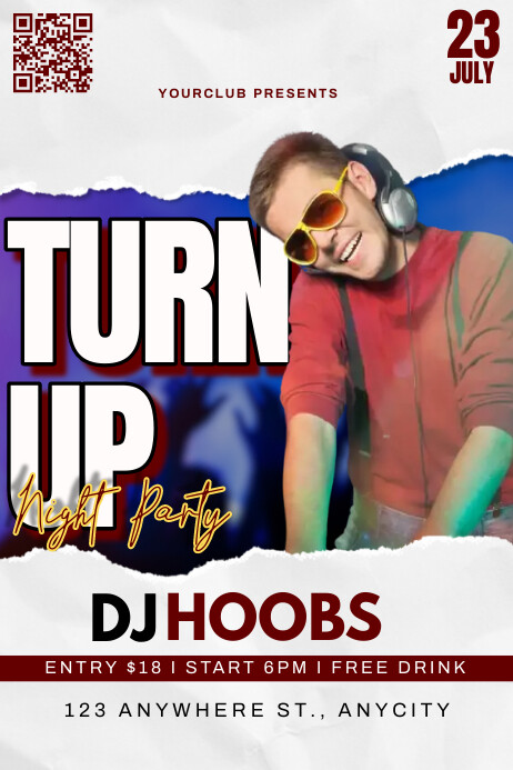 Plantilla de White Maksimalis Turn Up Party Poster | PosterMyWall