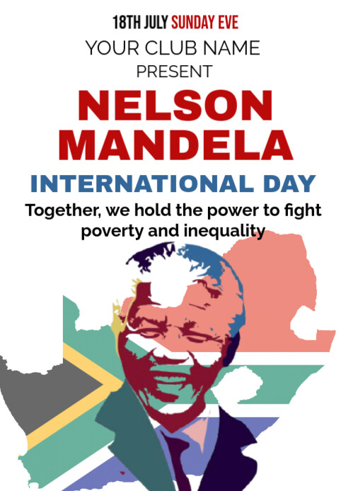 White Mandela Day Post A4 Modelo | PosterMyWall