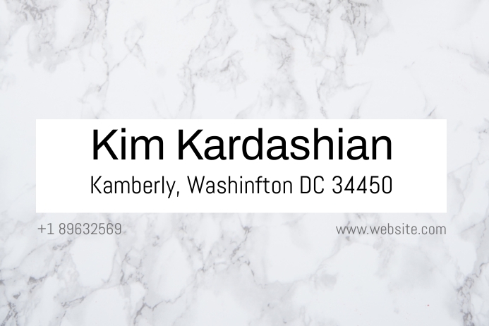Plantilla de White marble Background address label | PosterMyWall