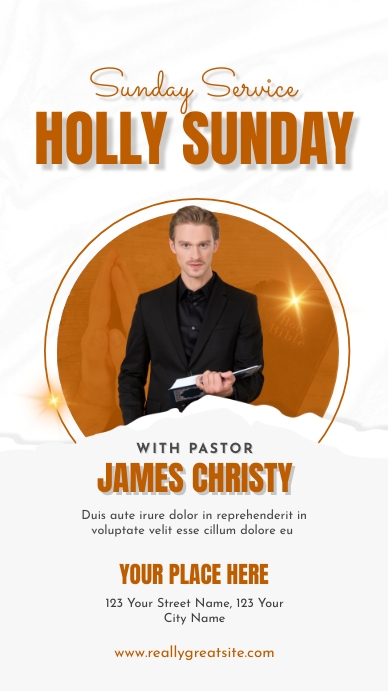 Copy of White Marble Church Sunday Service Story | PosterMyWall