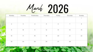 White March 2026 Calendar Presentation Template | PosterMyWall