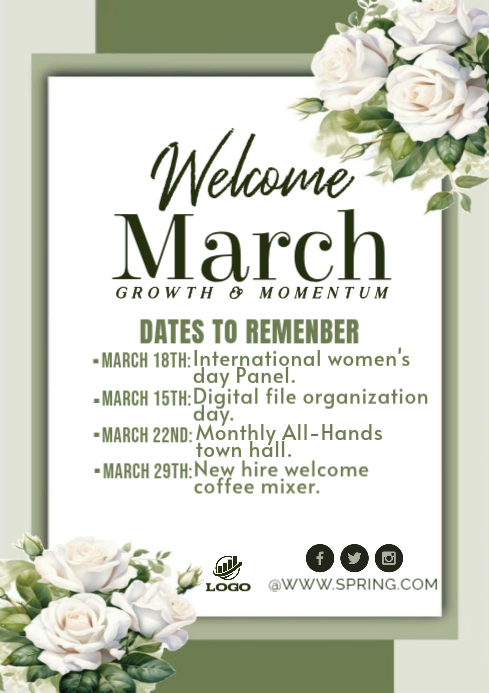 White March Events A4 Template | PosterMyWall