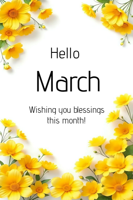 White March Greetings Poster Template | PosterMyWall