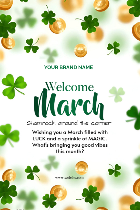 White March Luck and Magic Poster Template | PosterMyWall