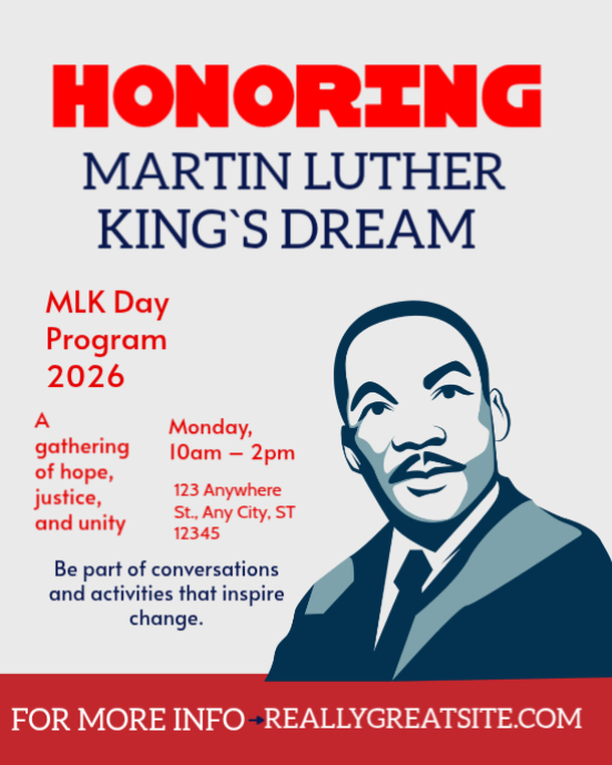 White Martinlutherking Dream Instagram Portrait Template | PosterMyWall