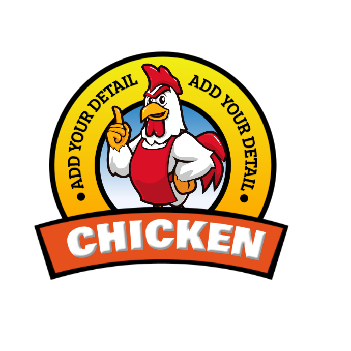 White Mascot-chicken-rooster-fried-cock-cooking-food-icon- Logo ...