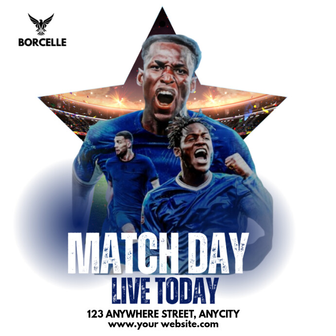 White-match-day-live-game-day Instagram Post Template | PosterMyWall