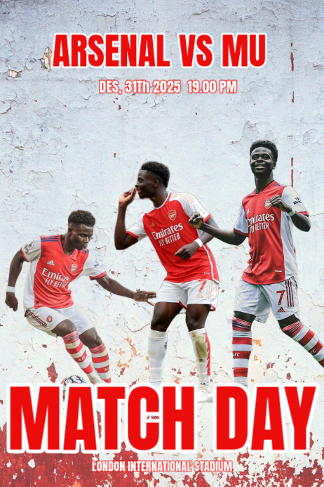 White Match Day Soccer Poster Template | PosterMyWall