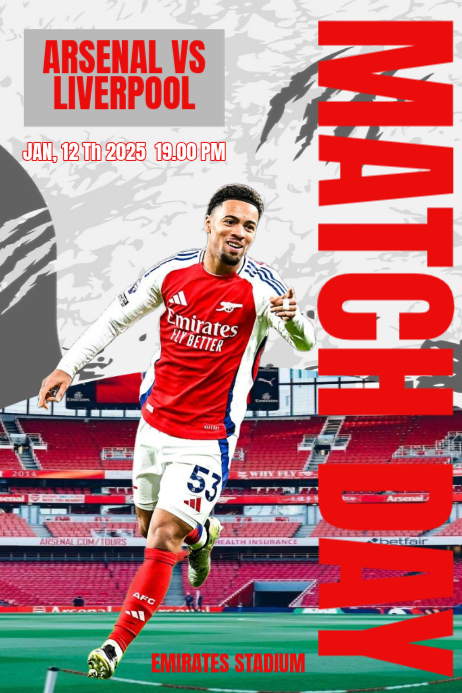 White Match Day Soccer Poster Template | PosterMyWall