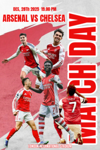 White Match Day Soccer Poster Template | PosterMyWall