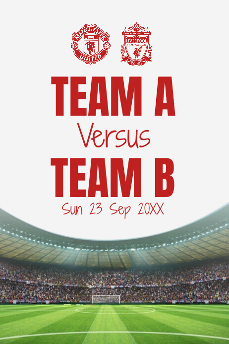 White Match Day Sports Poster Template | PosterMyWall