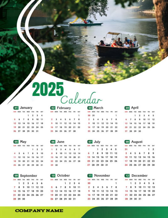 White Maximalist 2025 Calendar Flyer (us Letter) Template | PosterMyWall