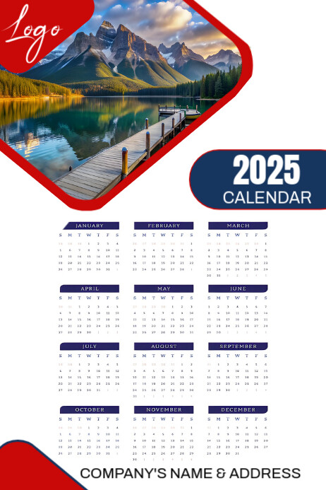 White Maximalist 2025 Calendar Poster Template | PosterMyWall