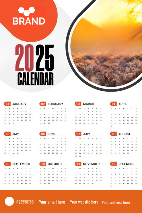 White Maximalist 2025 Calendar Poster Template | PosterMyWall