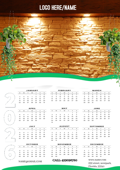 Plantilla de White Maximalist 2026 A4 calender | PosterMyWall