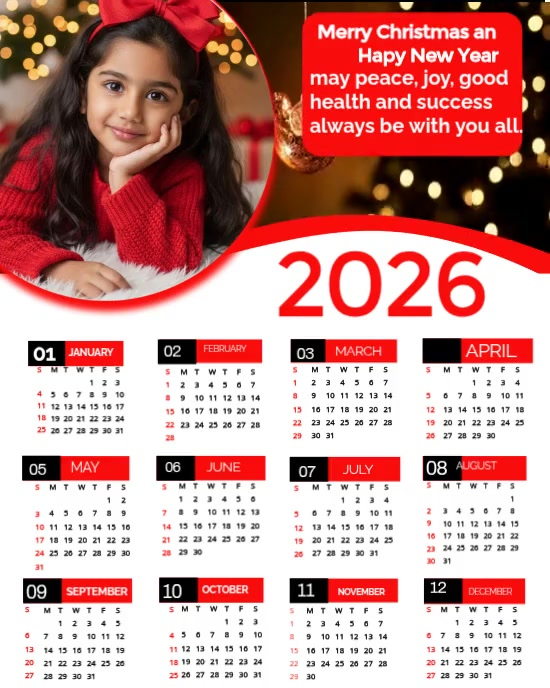 White Maximalist 2026 Calendar Happy New Year 2026 Flyer Instagram ...