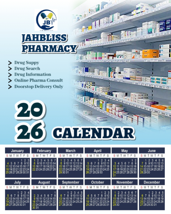 White Maximalist 2026 Pharmacy Services Calendar Instagram Portrait ...