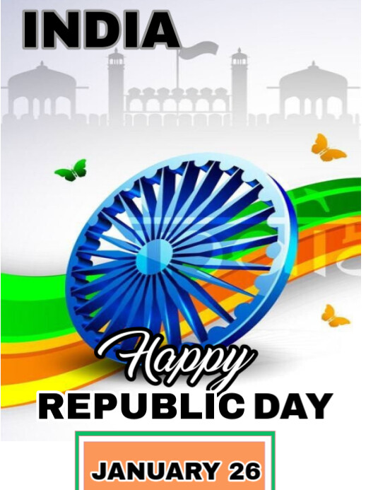 White Maximalist 26th January India Republic Day Celebration Flyer (us ...