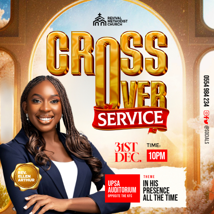 White Maximalist 3D 31st Night Crossover Church Service Flyer Template ...