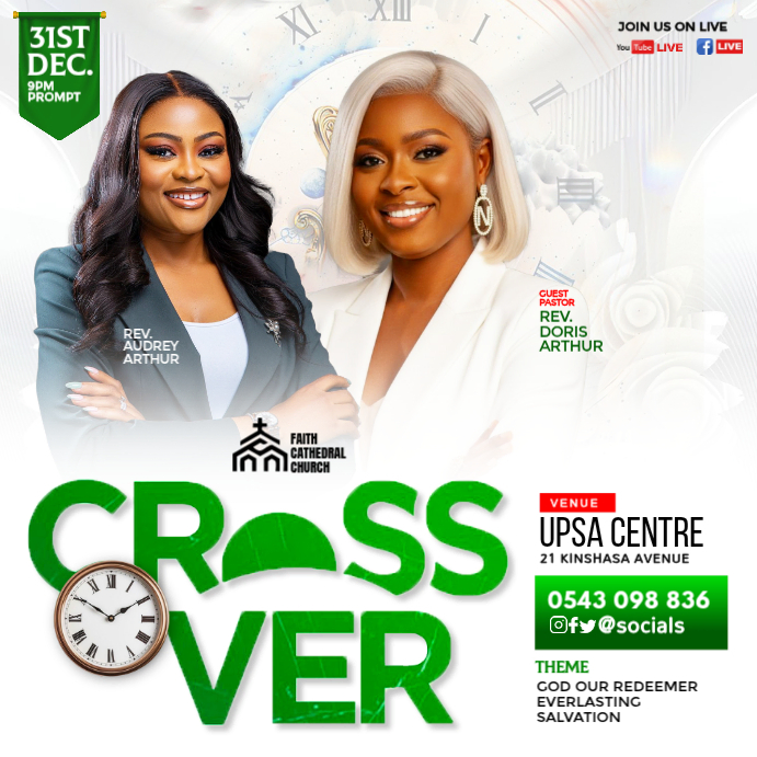 White Maximalist 3D 31st Night Crossover Service Flyer Template ...