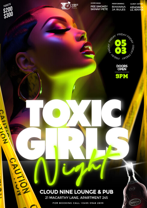 White Maximalist 3d Sexy Girls Freaks Night Party Event Flyer A4 ...