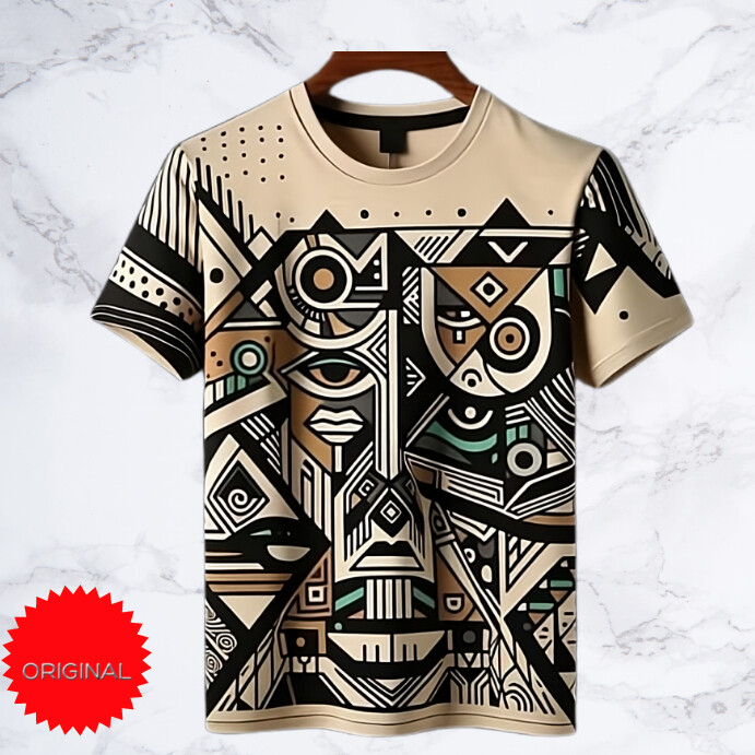 White Maximalist African Tribal Pattern-inspi Template | PosterMyWall