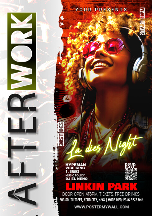 White Maximalist After Work Ladies Night A3 Template | PosterMyWall