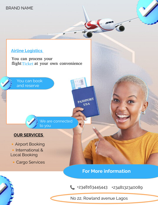 Copy of White Maximalist Airline Flyer (us Letter) | PosterMyWall