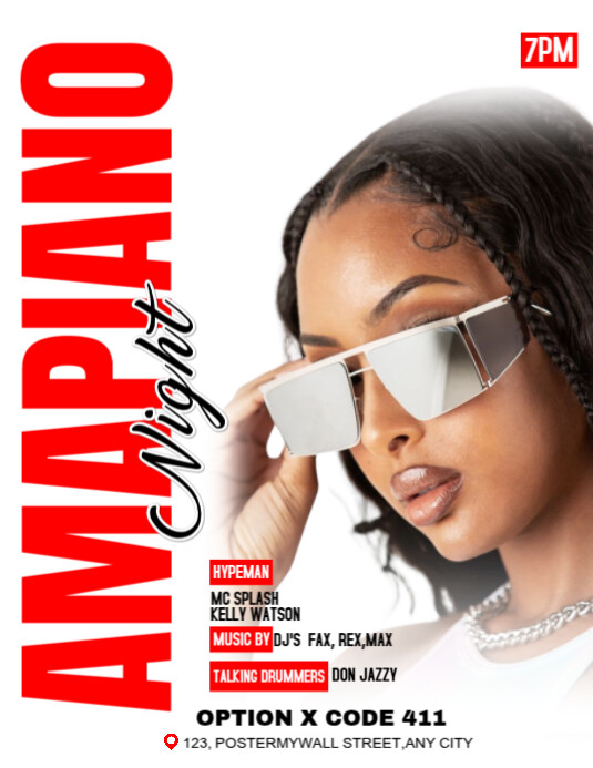 White Maximalist Amapiano Night Flyer Flyer (us Letter) Template ...