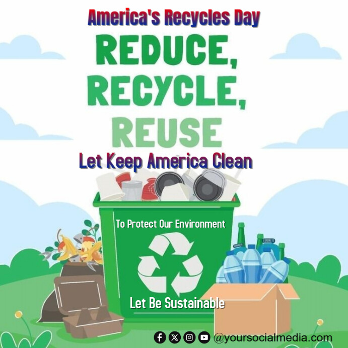 White Maximalist America Recycle Day Celebration Activities And Social ...