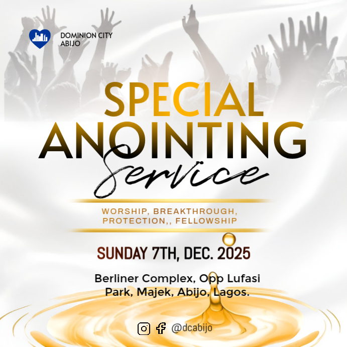 White Maximalist Anointing Service Instagram Post Template | PosterMyWall
