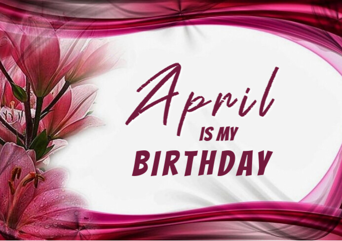 White Maximalist April Birthdays A4 Template | PosterMyWall