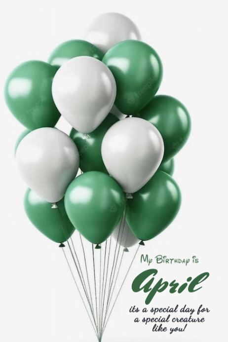 White Maximalist April Birthdays Banner 4' × 6' Template | PosterMyWall