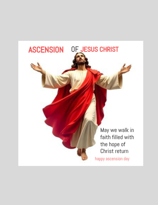 Plantilla de White Maximalist Ascension Of Jesus Christ Flyer (us ...