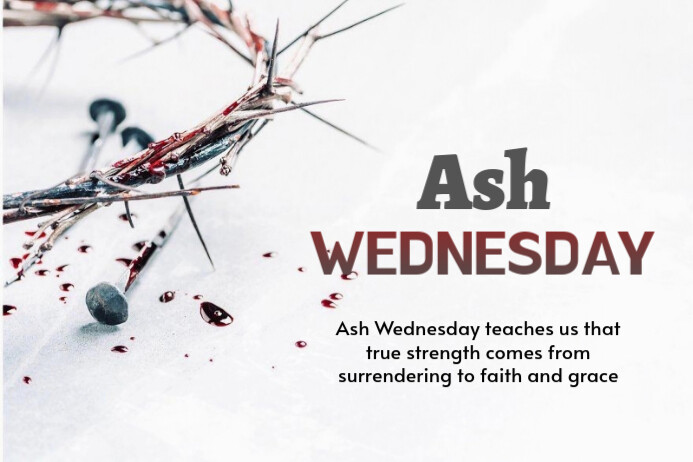 White Maximalist Ash Wednesday Label Template | PosterMyWall