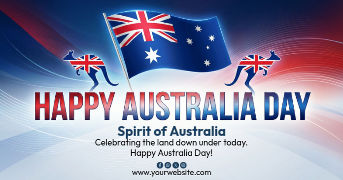 White Maximalist Australia Day Facebook Shared Image Template ...