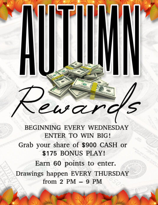Copy of White Maximalist Autumn Rewards Flyer (us Letter) | PosterMyWall