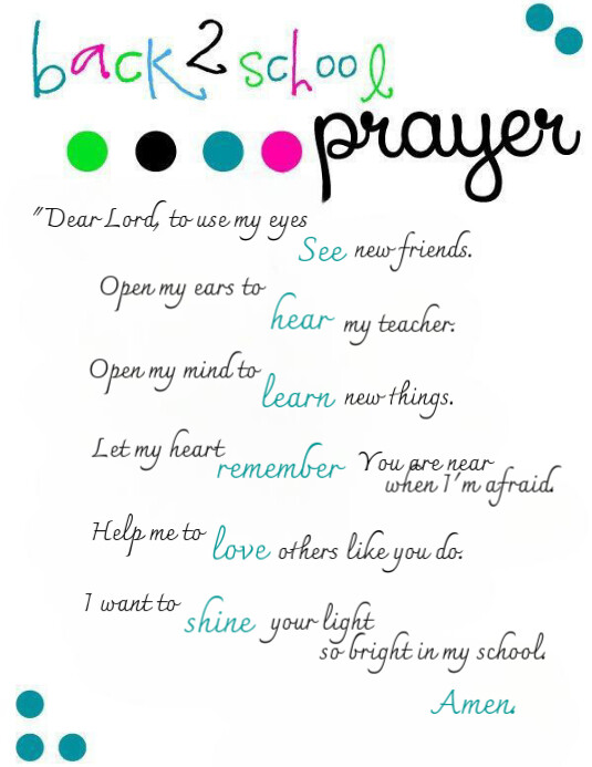 White Maximalist Back To School Prayer Flyer (us Letter) Template ...