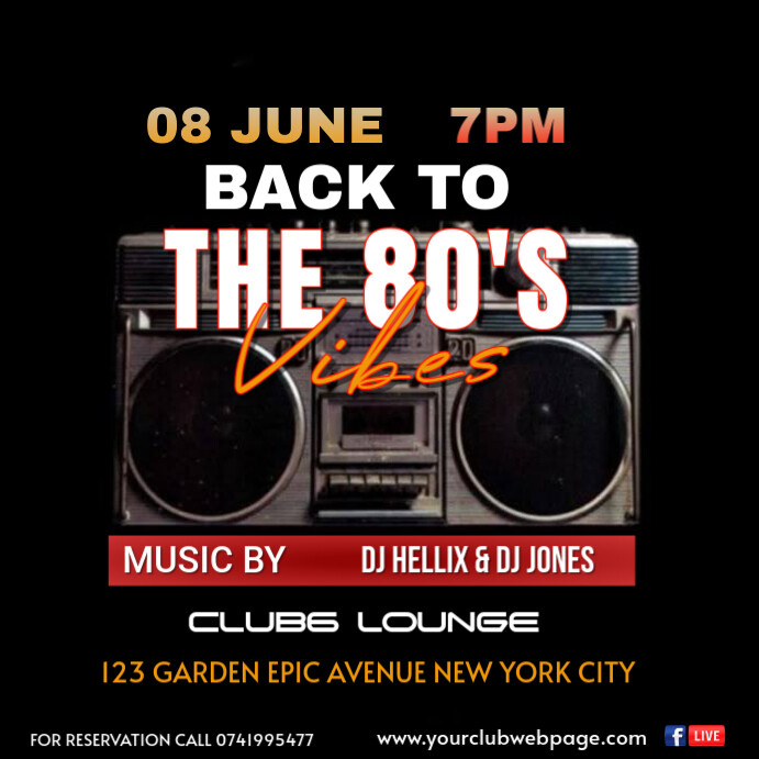 Copy of White Maximalist Back To The 80s Instagram Post | PosterMyWall