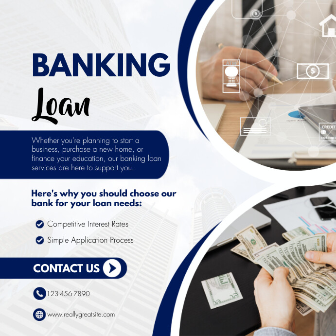 Plantilla de White Maximalist Banking Loan Flyers Instagra | PosterMyWall