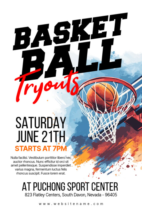 White Maximalist Basketball Poster Template | PosterMyWall