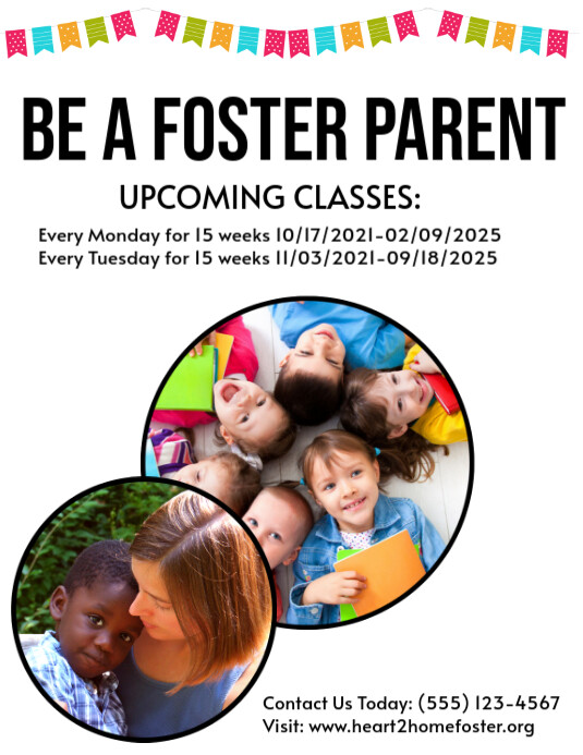 White Maximalist Be A Foster Parent Flyer (us Letter) Template ...