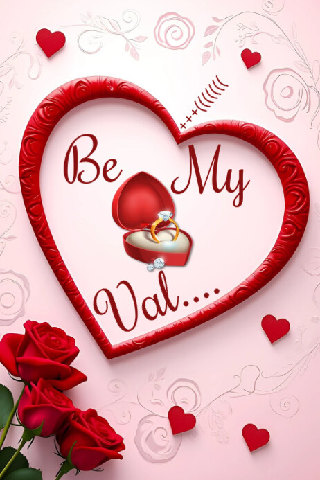 White Maximalist Be My Val Poster Template | PosterMyWall