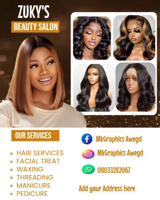 White Maximalist Beauty Salon Flyer Instagram Portrait Template ...