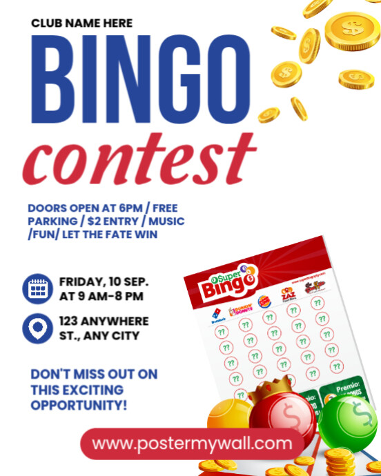 White Maximalist Bingo Night Event Invitation Instagram Portrait ...