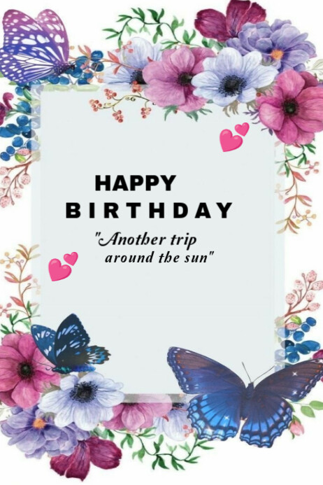 White Maximalist Birthday Card Banner 4' × 6' Template | PosterMyWall