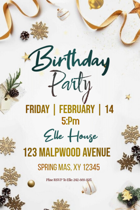 White Maximalist Birthday Card Poster Template | PosterMyWall